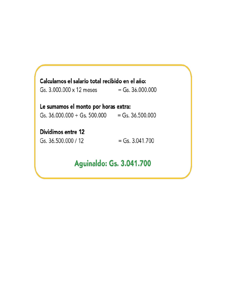 Ejemplo de Cálculo de Aguinaldo Anual y Proporcional | PDF