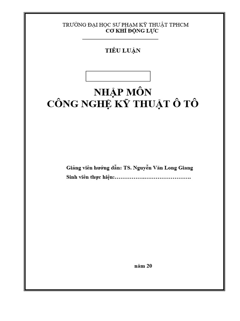 MAU TIEU LUAN MON HỌC | PDF