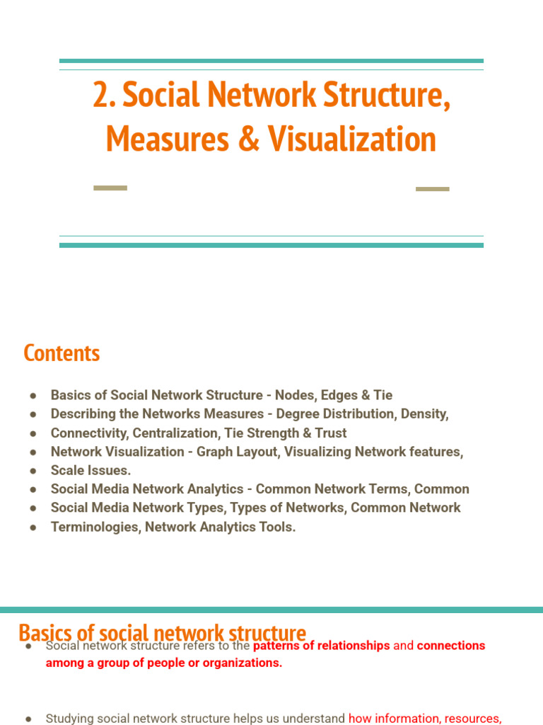 Social Network Structure & Analysis Guide | PDF | Social Network ...