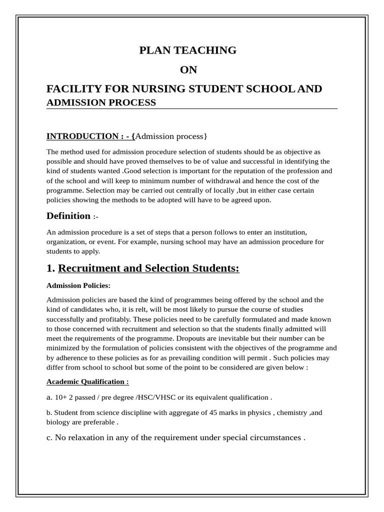 Academic Qualification | PDF | Nursing | Curriculum