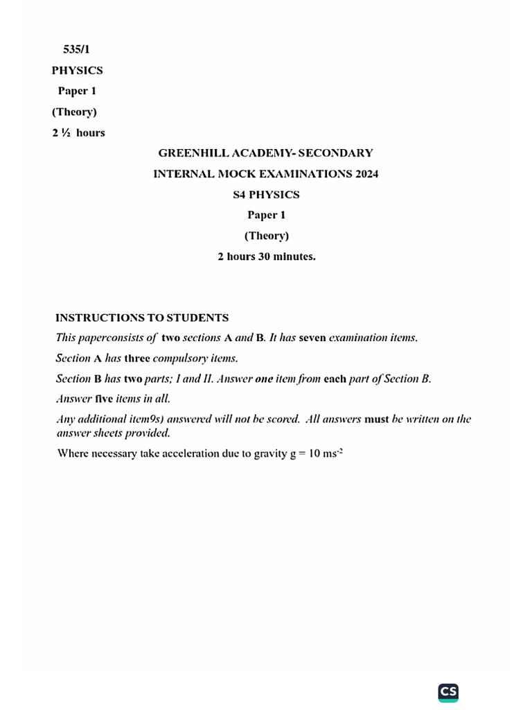 Olevel New Curriculum Phy&math Scenarios | PDF