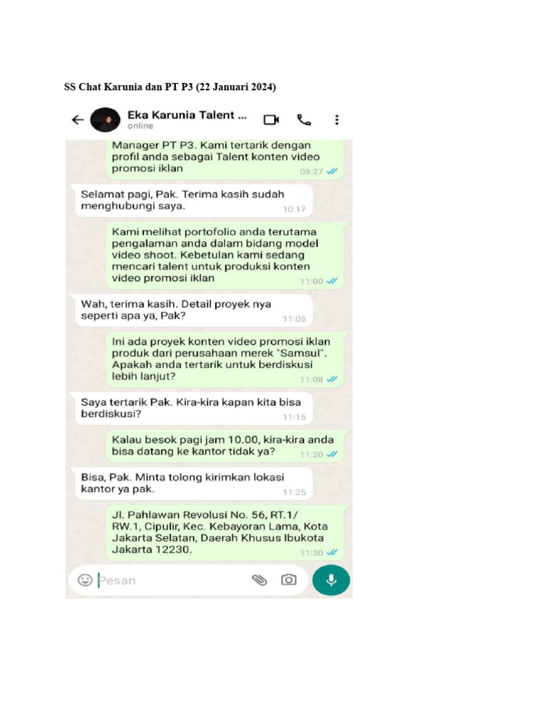 SS Chat Karunia & PT P3 Januari-Februari 2024 | PDF