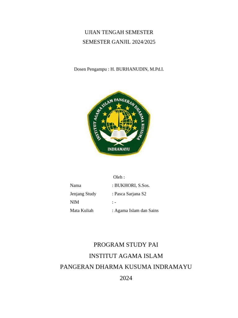 UTS Agama Islam Dan Sains | PDF