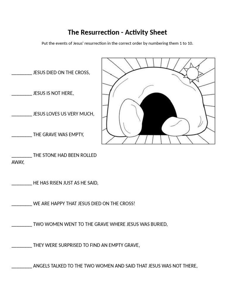 The Resurrection - Activity Sheet | PDF