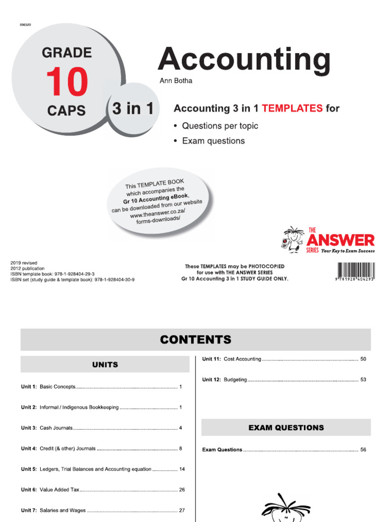 Accounting GR 10 | PDF