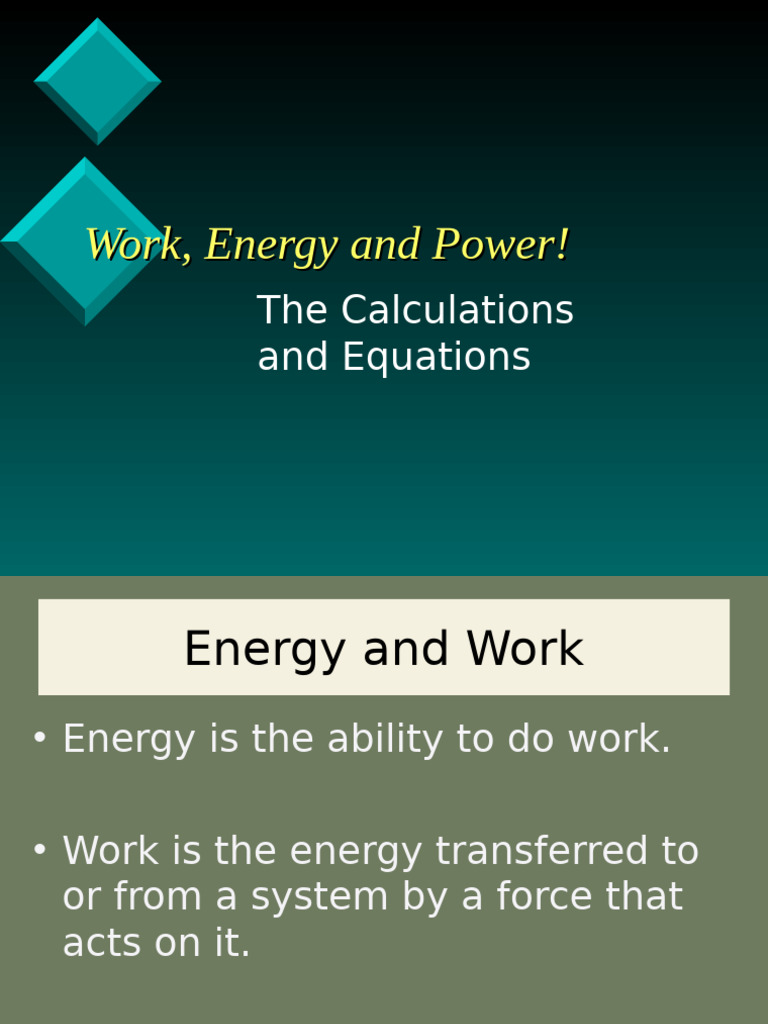 Work Energy and Power | PDF | Force | Potential Energy