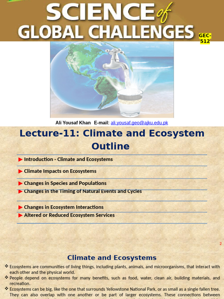 Science of Global Challenges-Lecture 11 & 12 | PDF | Climate Change | Ice
