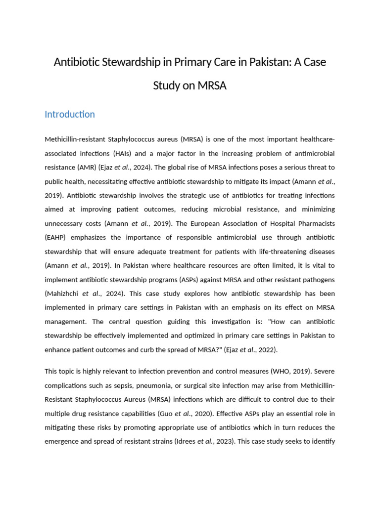 Antibiotic Stewardship in Primary Care in Pakistan | PDF | Methicillin ...