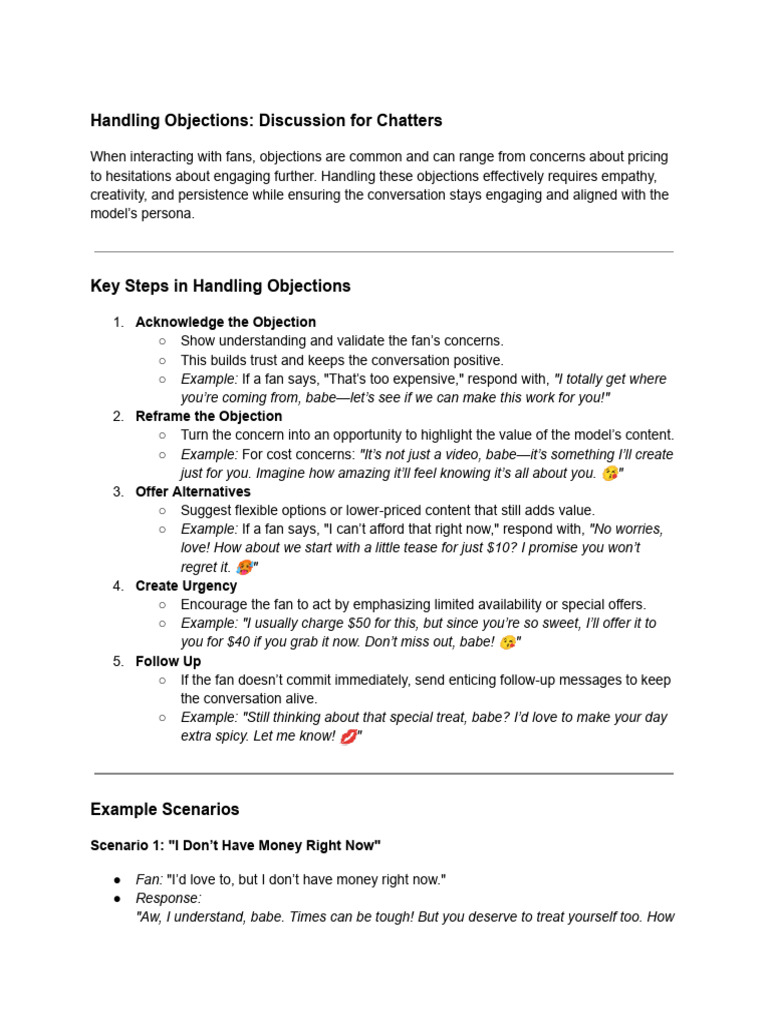 Mastering Objection Handling in Chats | PDF | Social Psychology | Human ...