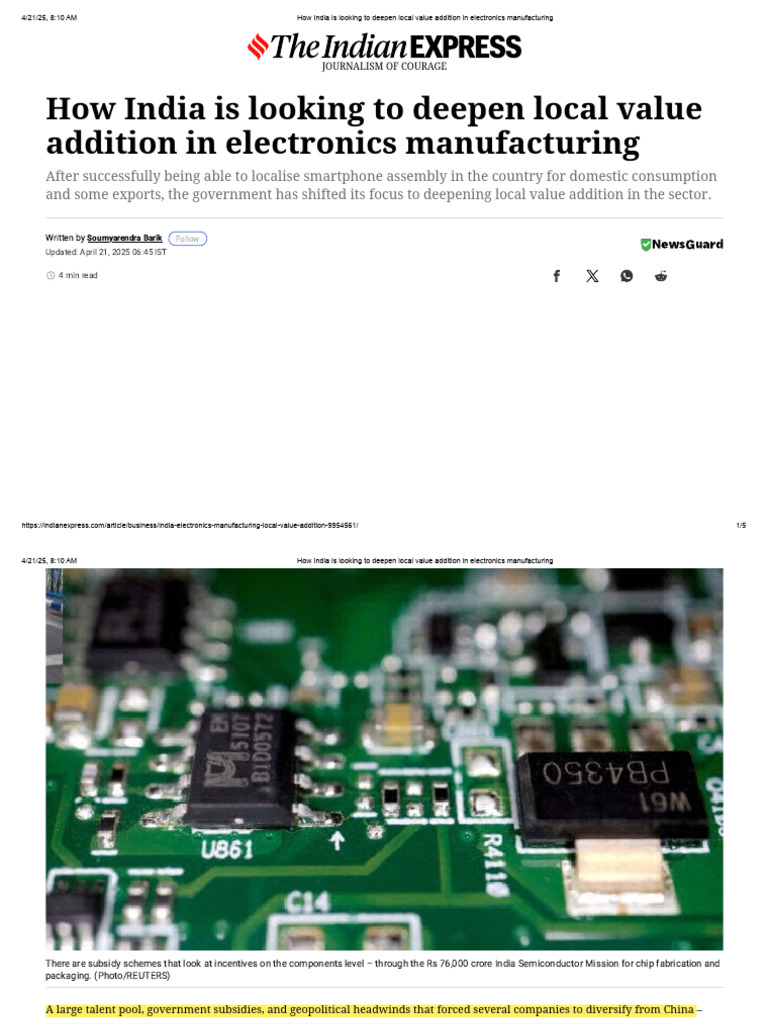 India Boosts Local Electronics Manufacturing | PDF | Electronics ...