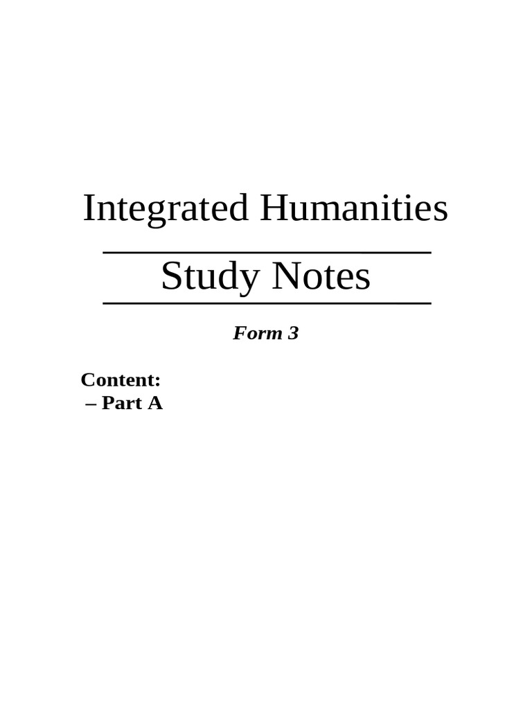 S3 Integrated Humanities | PDF