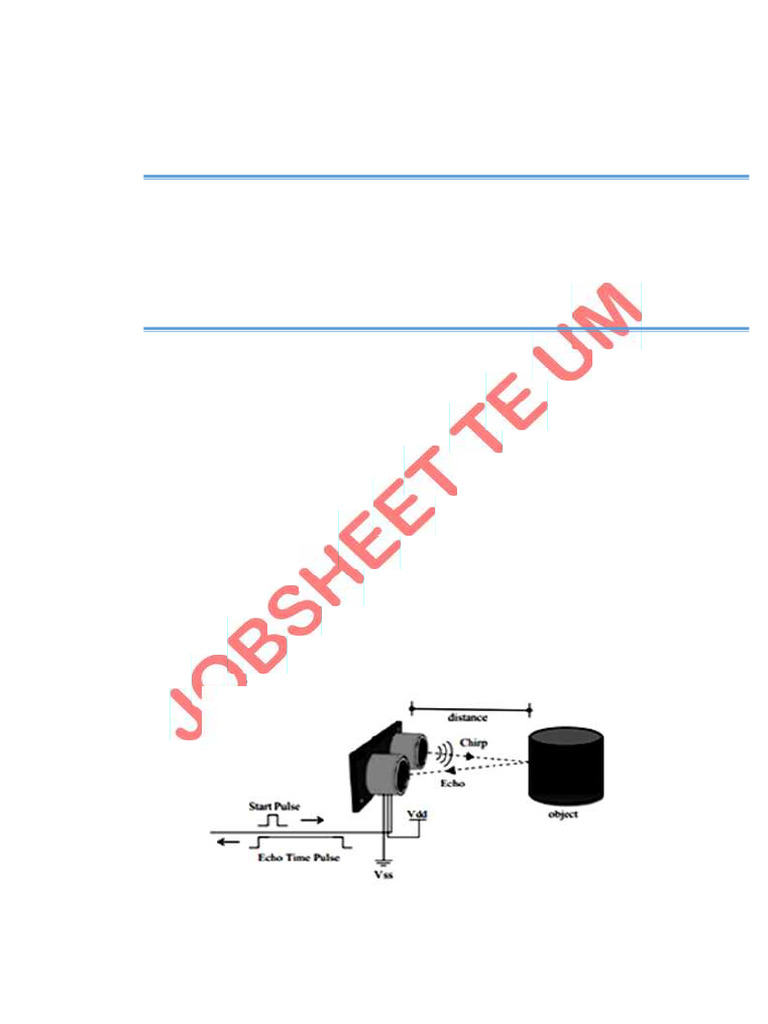 Sensor Dan Tranducer Jobsheet 6 Sensor Ultrasonic Jarak | PDF