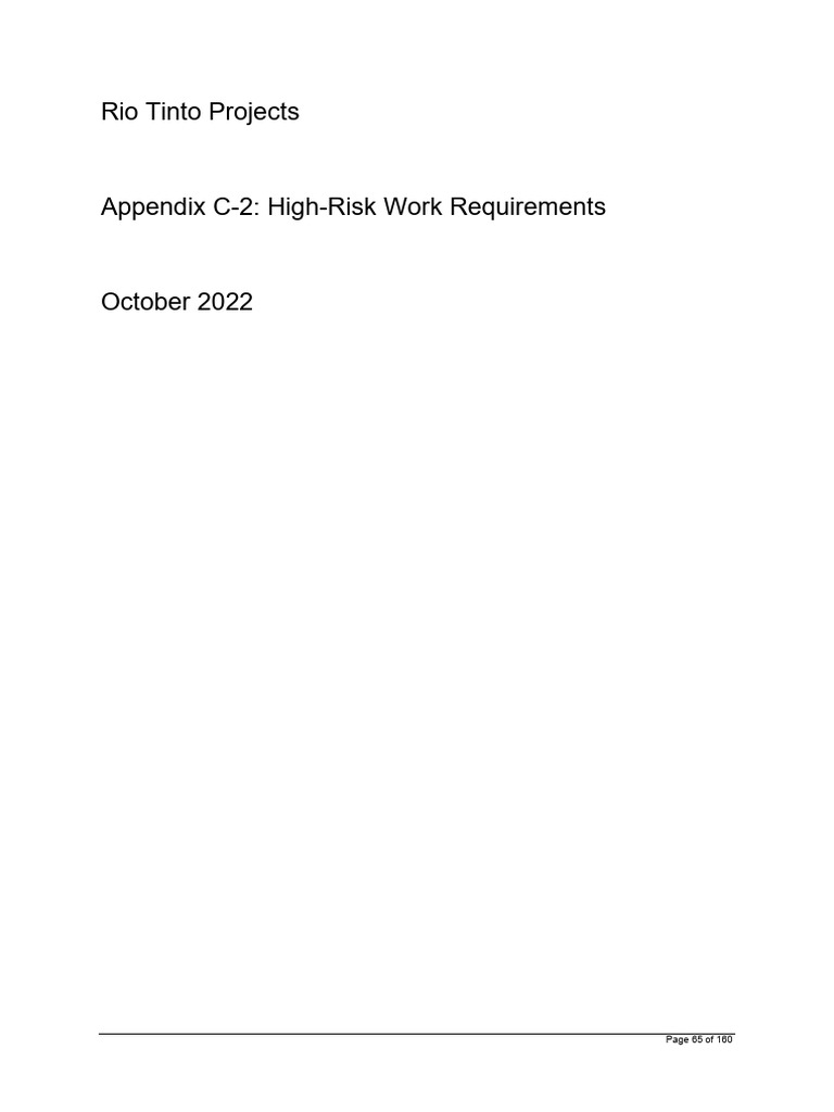 Rio Tinto High-Risk Work Safety Guidelines | PDF | Rail Transport