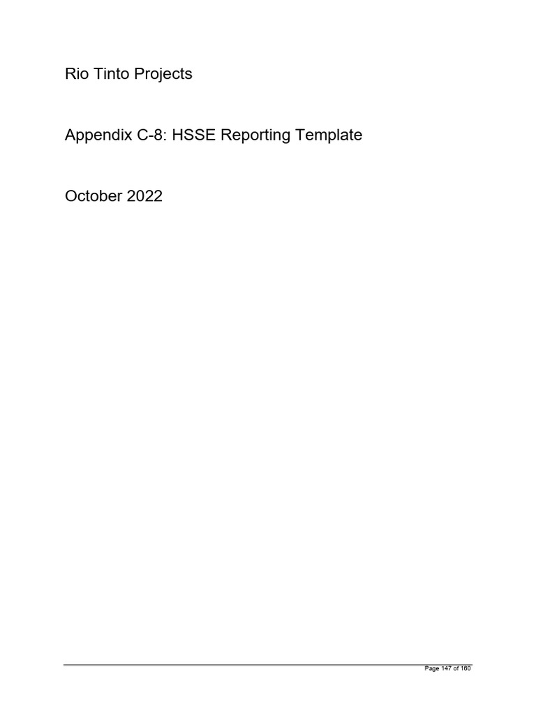 HSSE Monthly Reporting Template Guide | PDF | Mining | Waste Management