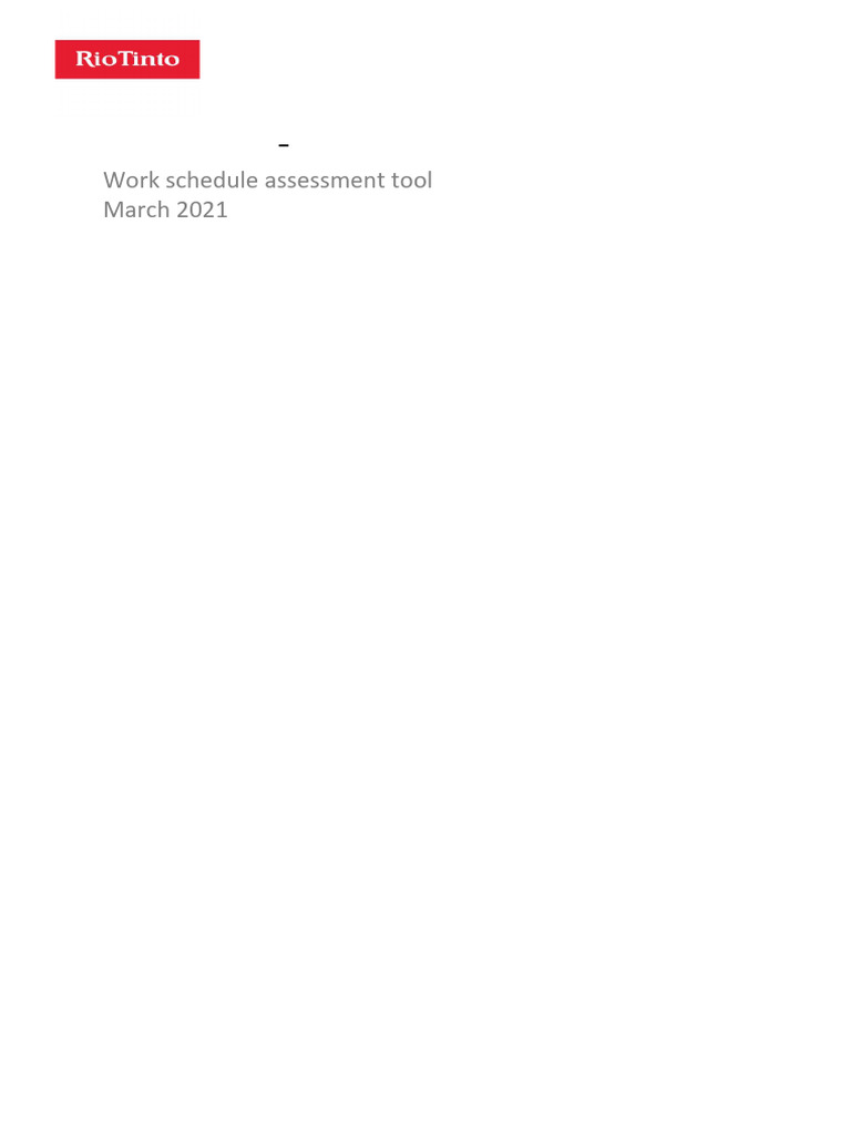 Roster Assessment Tool en | PDF | Shift Work | Labor Relations