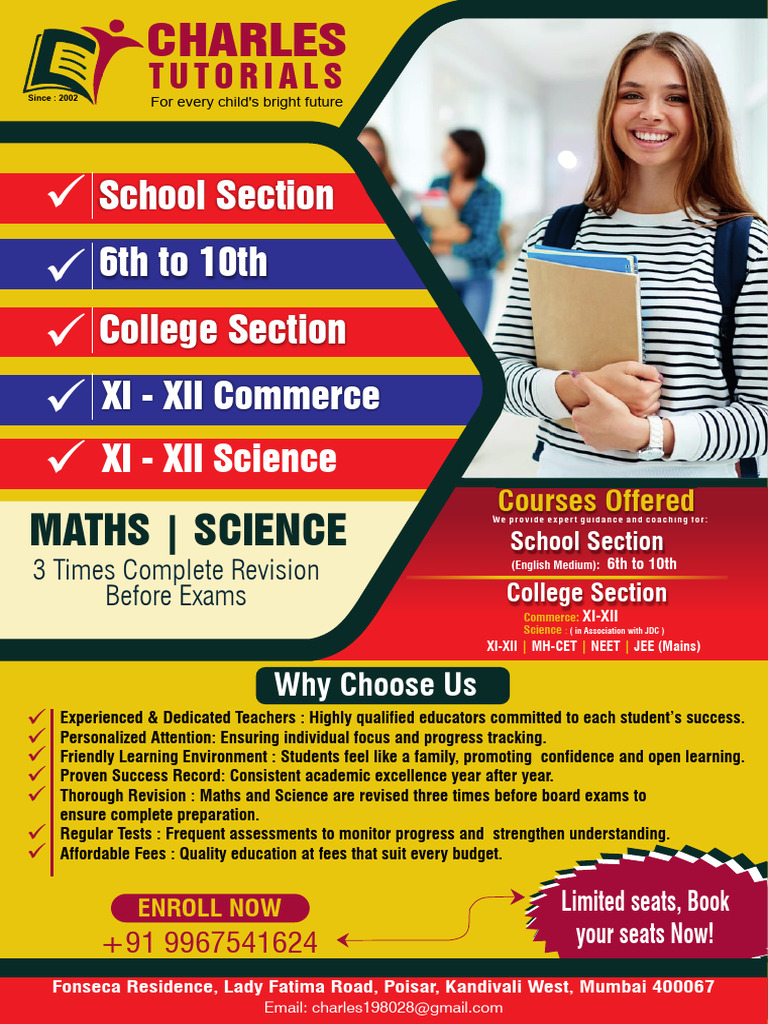 Enroll at Charles Tutorials for Success | PDF | Qualifications | Cognition