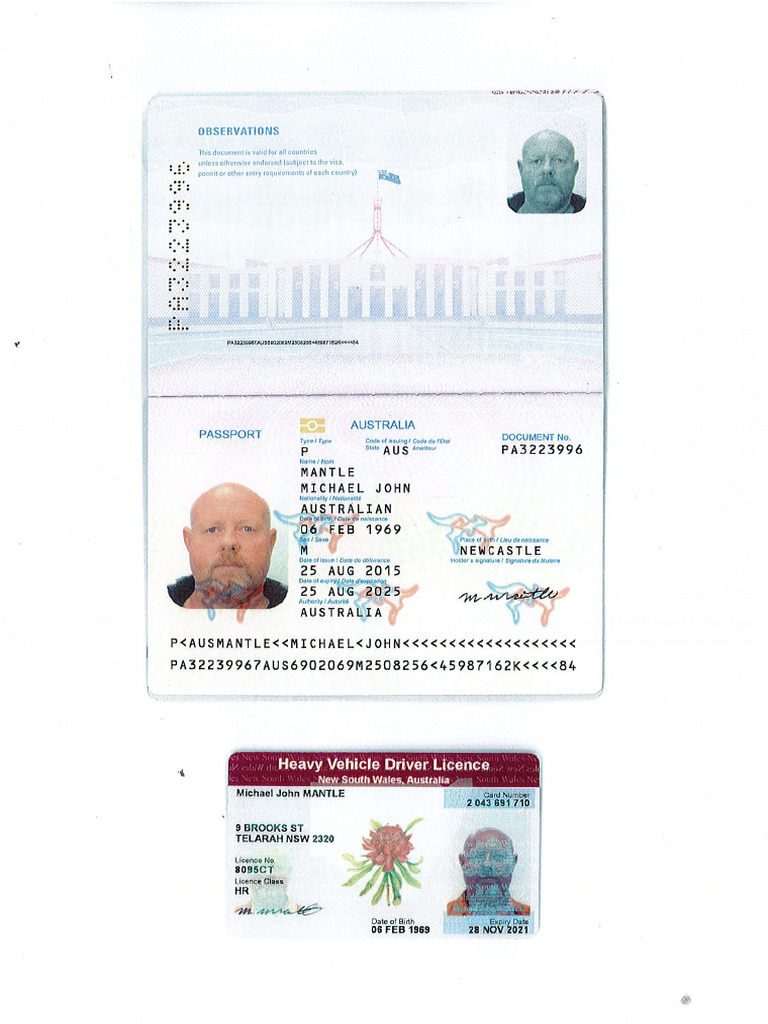 Mickncheryl@bigpond - Com 1009 - Passport Drivers License | PDF
