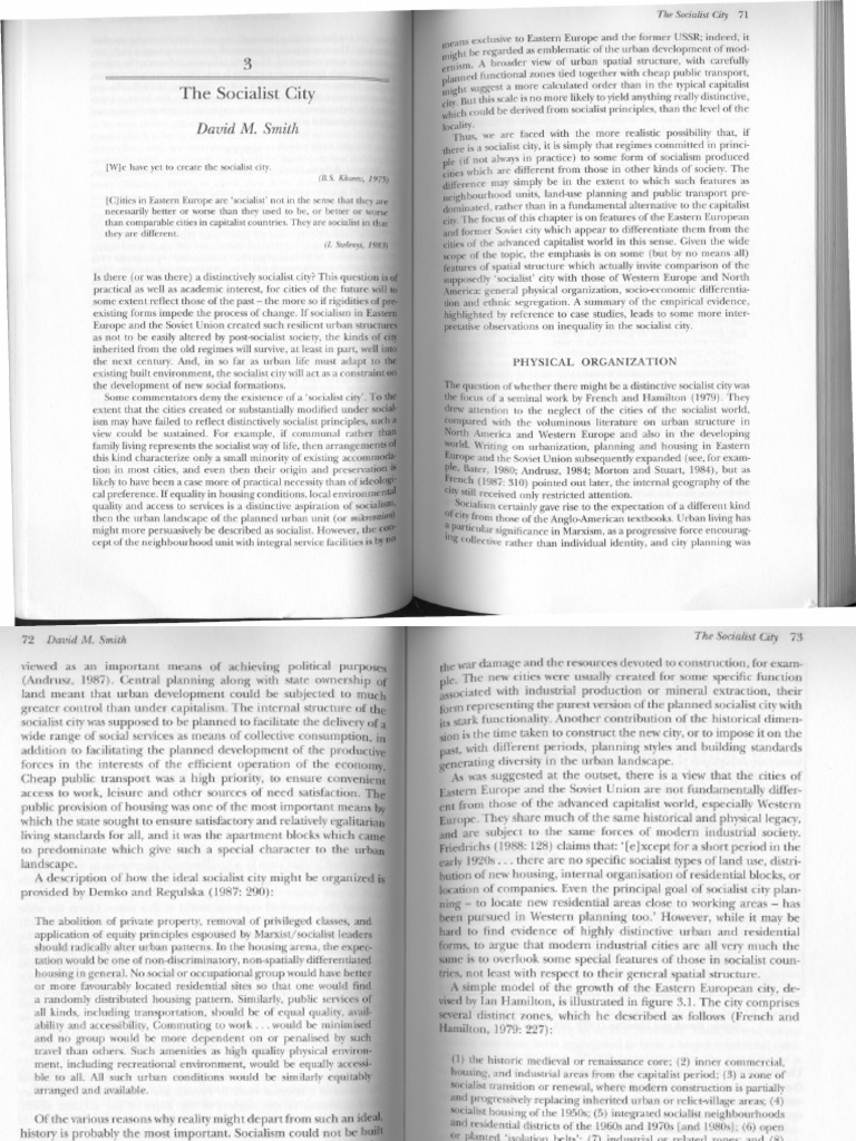 Characteristics of Socialist Cities | PDF | Socialism | Capitalism