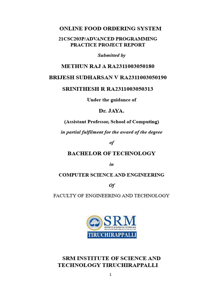 Online Food Ordering System Mbs | PDF | Databases | User (Computing)