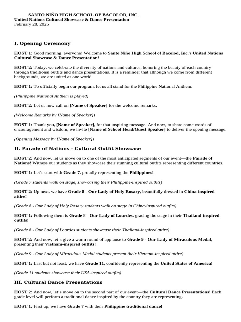 Script Festival of Talents | PDF