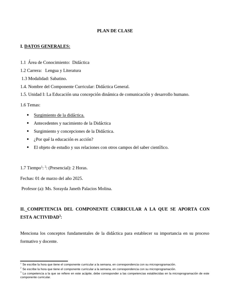Plan 1 Didactica General. | PDF | Enseñando | Aprendizaje