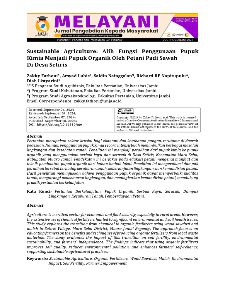 Sustainable Agriculture: Alih Fungsi Penggunaan Pupuk Kimia Menjadi ...