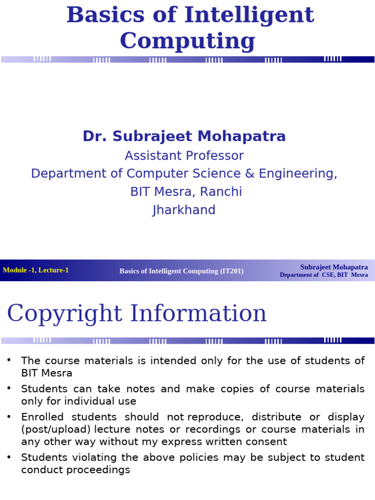 BOIC Module1 Lecture 1 | PDF | Machine Learning | Artificial Intelligence