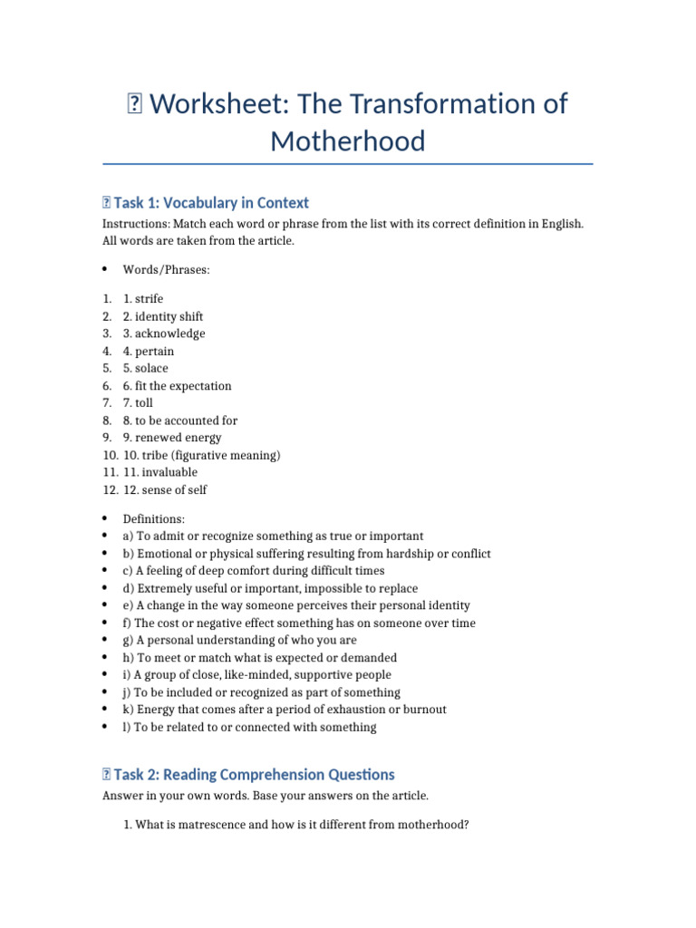 Understanding Matrescence and Motherhood | PDF