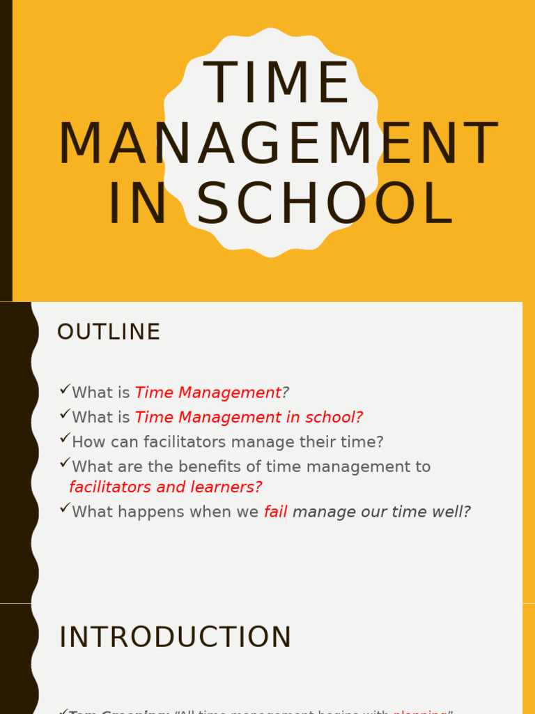 Effective Time Management in Schools | PDF | Time Management ...