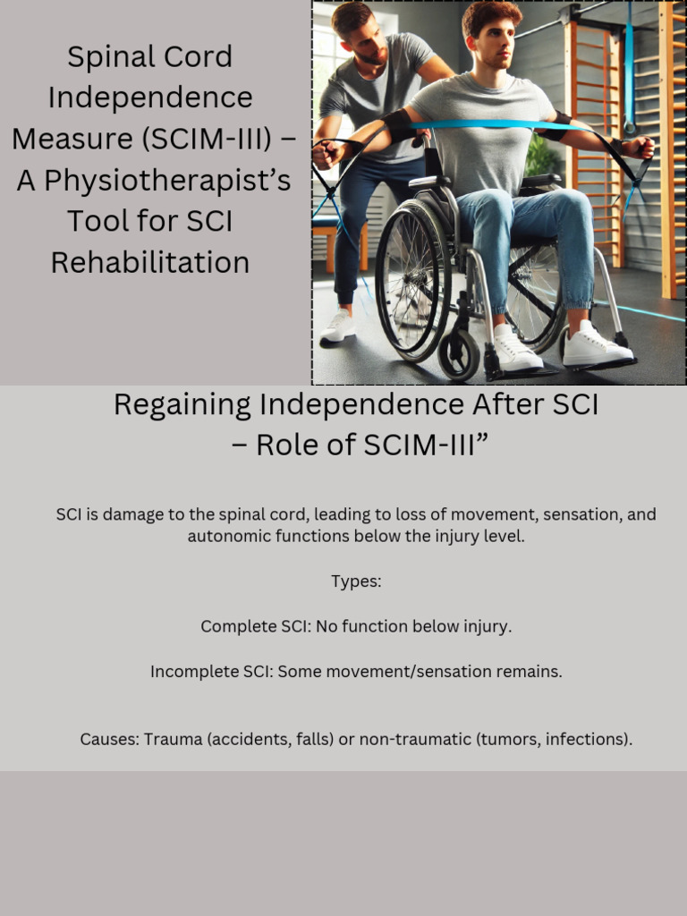 Your Spinal Cord Independence Measure (SCIM-III) - A Physiotherapist's Tool - 20250326 - 181744 ...