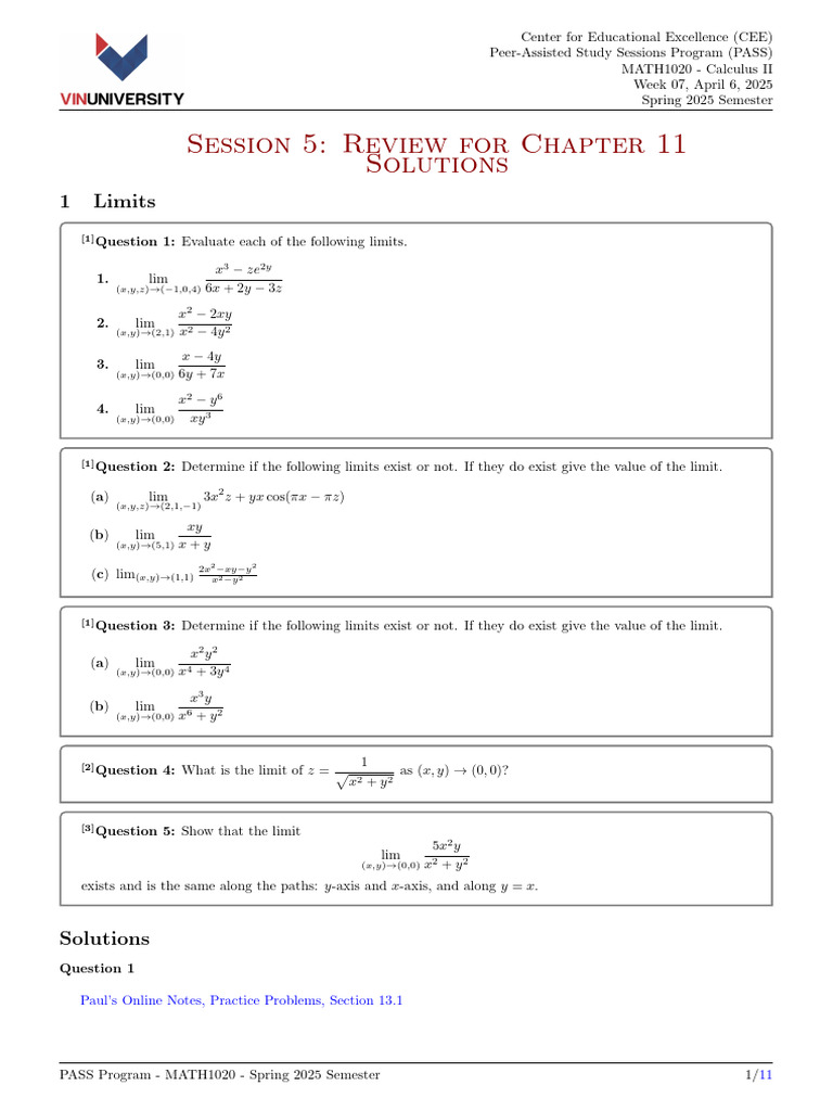 Pass Spring2025 Math1020 Week 7 | PDF | Functions And Mappings | Algebra