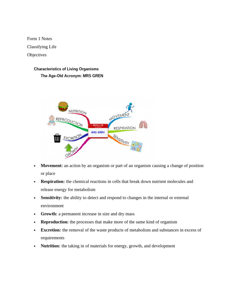 Form 1 Notes- classifying life - Biologyvtyfcetch nvb | PDF