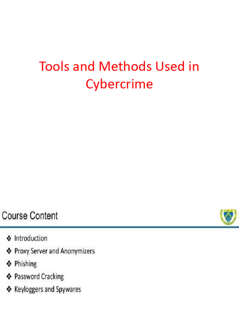 Tools and Methods Used in Cybercrime (UNIT-II) | PDF | Malware | Proxy Server