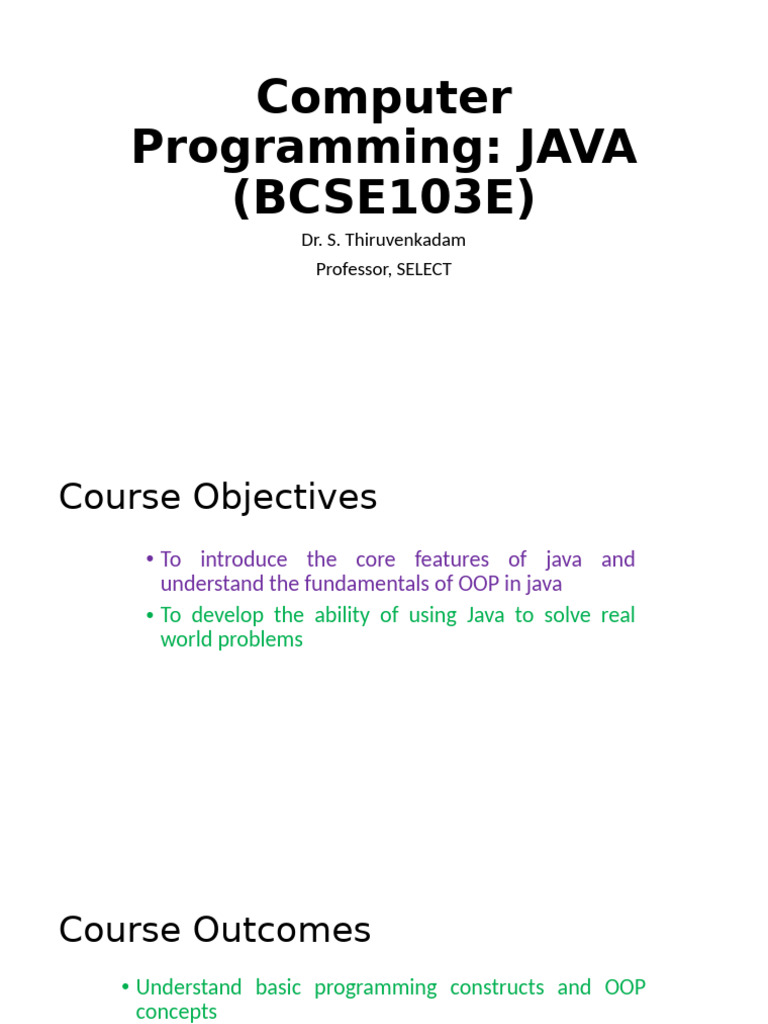 Java Programming Course Overview | PDF