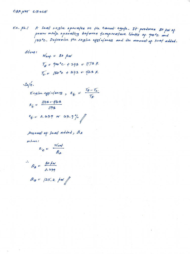 Lecture-1-Solution-to-Examples-in-Carnot-and-Reversed-Carnot | PDF