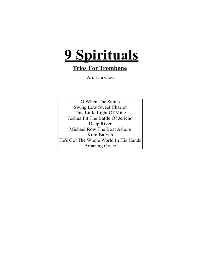 9 Spirituals Trios For Trombone | PDF
