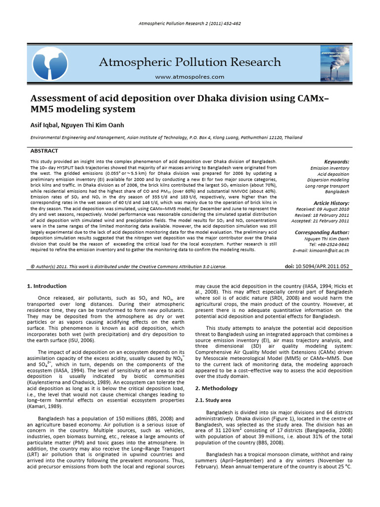 Acid deposition IMP | PDF | Air Pollution | N Ox