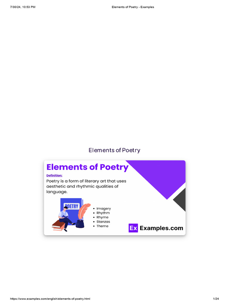 Key Elements of Poetry Explained | PDF | Poetry | Metre (Poetry)