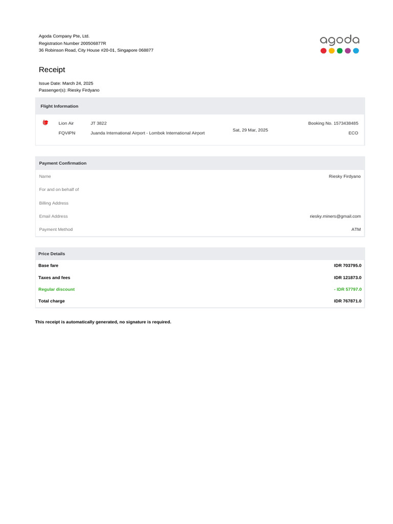 RECEIPT Enclosed | PDF