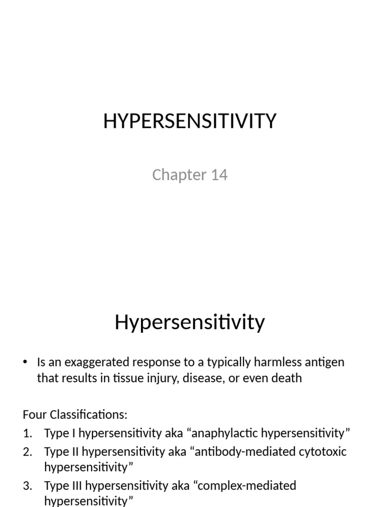 Overview of Hypersensitivity Types | PDF | Allergy | Allergen