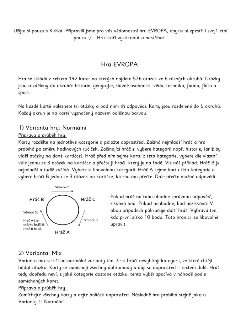 Kitkat Hra Evropa - 0 | PDF