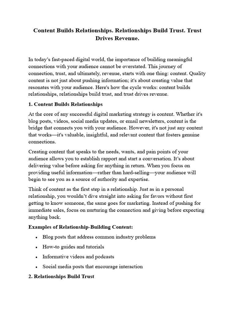 Content's Role in Trust and Revenue | PDF | Brand | Digital Marketing