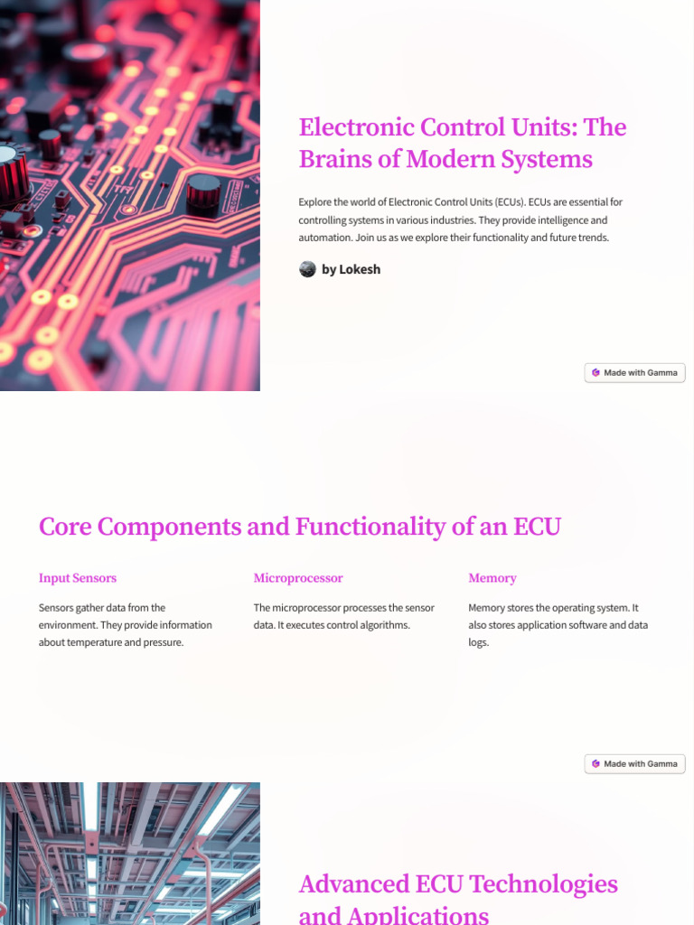 Electronic Control Units The Brains of Modern Systems | PDF