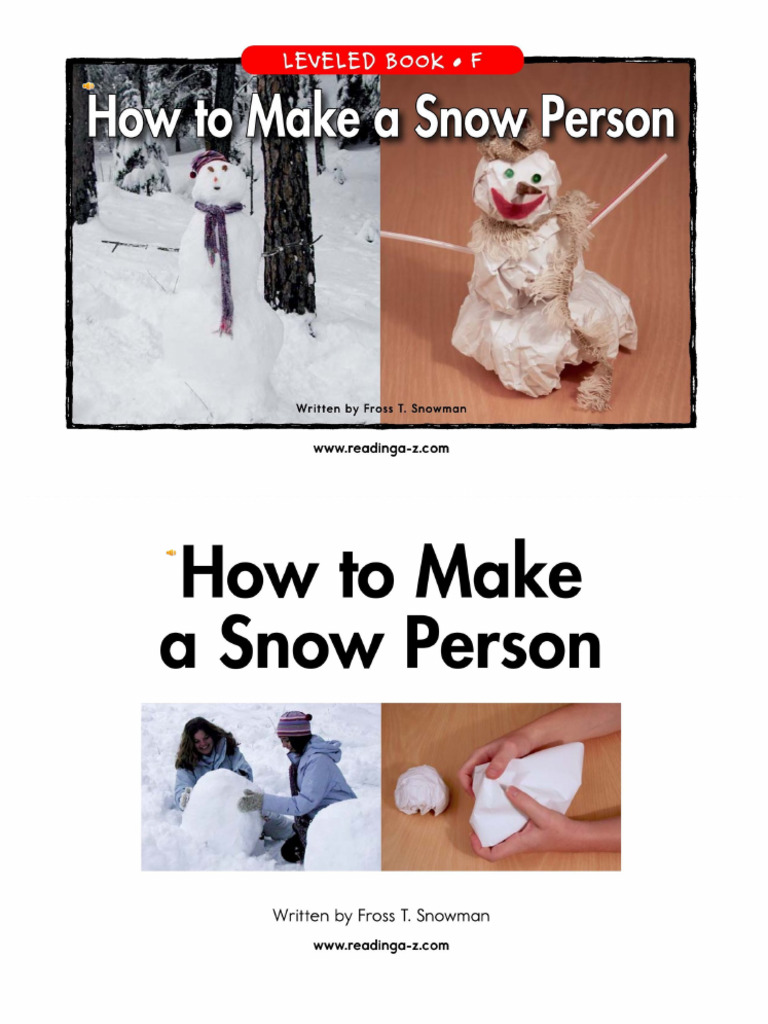 How To Make A Snow Person | PDF
