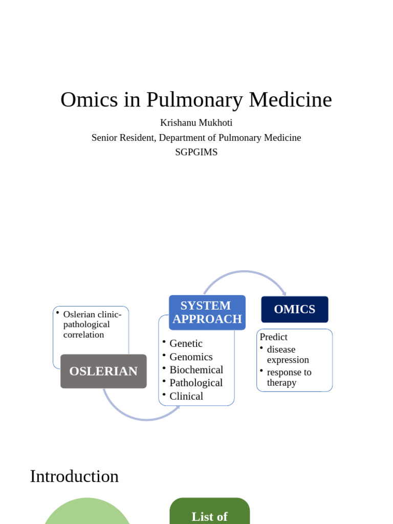 Omics in Pulmonary Medicine | PDF | Gene Expression | Omics