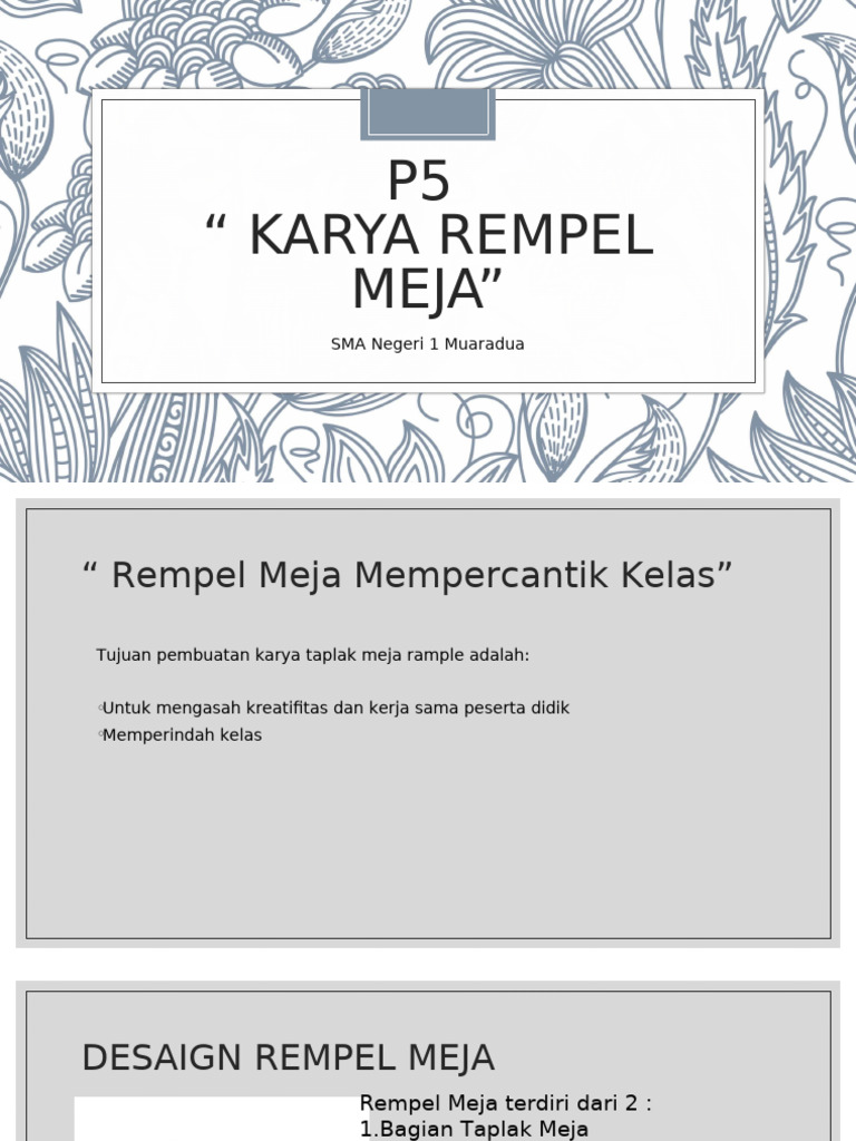 P5 Taplak Meja | PDF