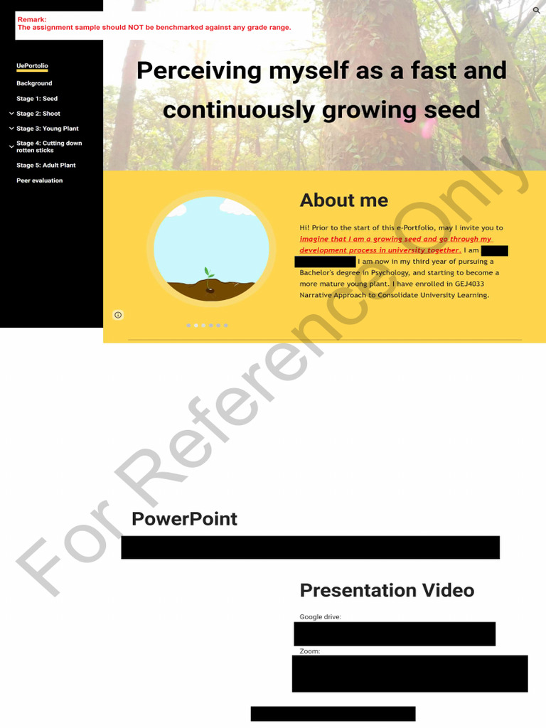 Assignment Sample 04 - UePortfolio (Redacted With Remarks) - Medium - GEJ4033 | PDF