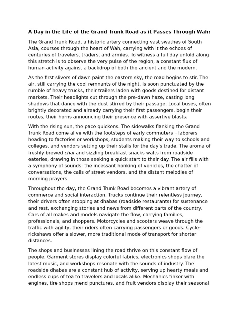 A Day in The Life of The Grand Trunk Road As It Passes Through Wah ...