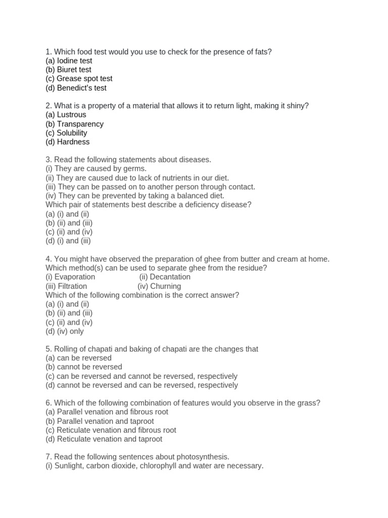 Class 7 Science Foundation | PDF | Leaf | Photosynthesis