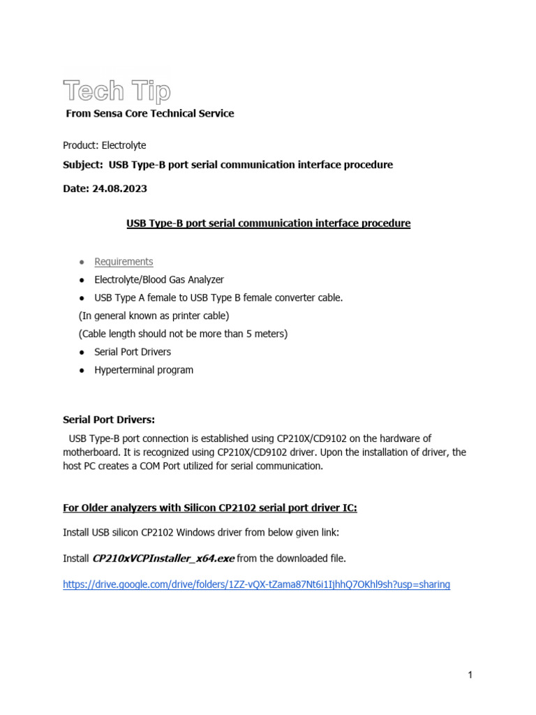 USB Type-B Port Serial Communication Interface Procedure-1 | PDF | Usb ...